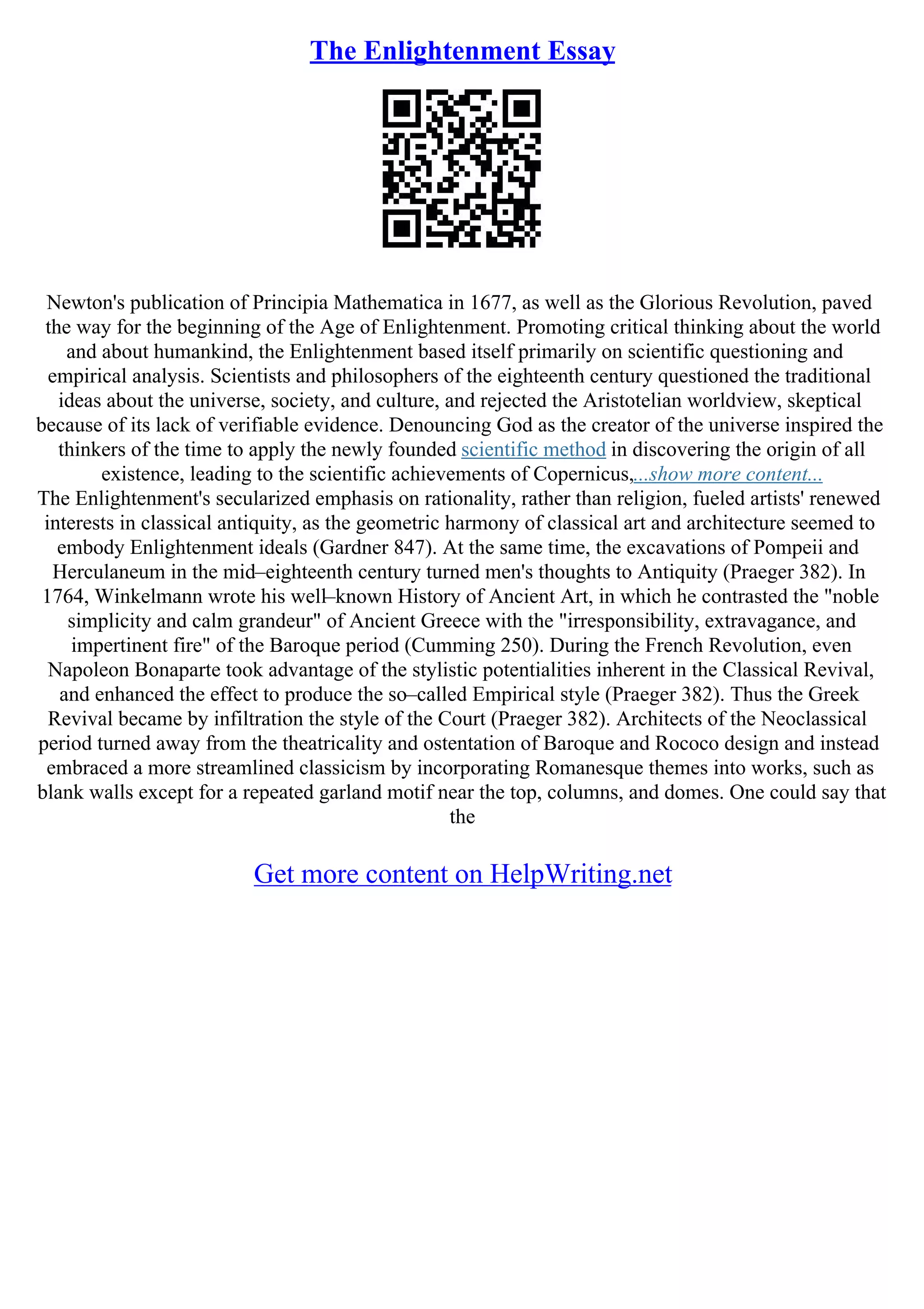 Enlightenment Essay | PDF