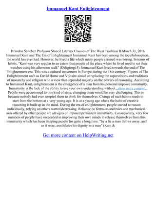 Enlightenment Essays | PDF