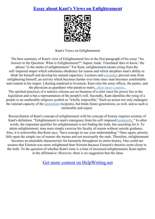 Enlightenment Essays | PDF