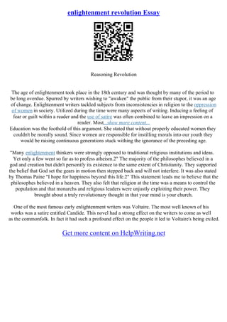 Enlightenment Essays | PDF