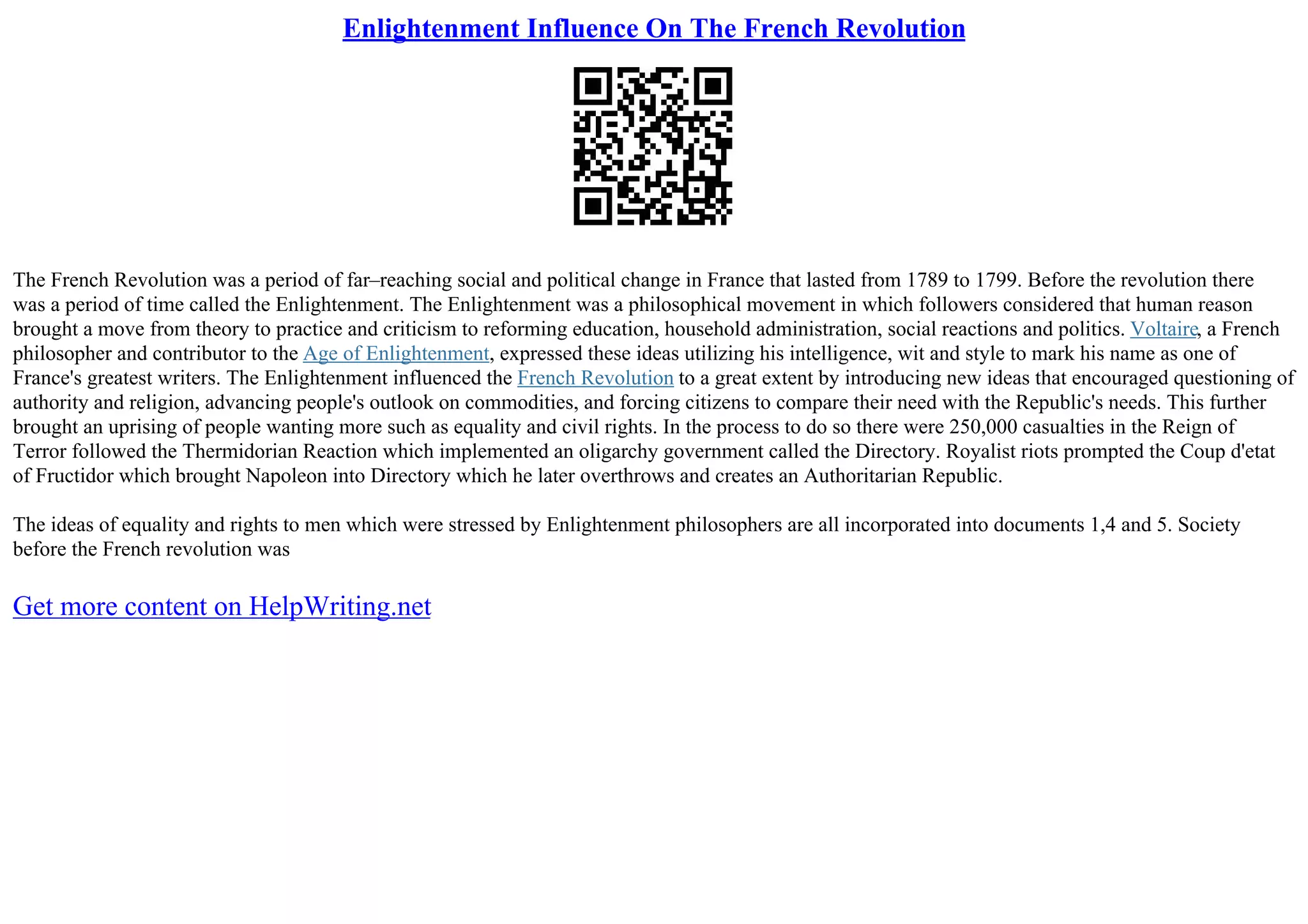 Enlightenment Influence On The French Revolution | PPT