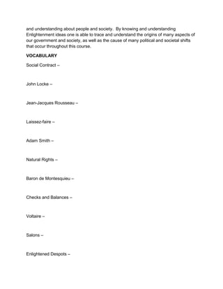 Enlightenment unit outline | PDF