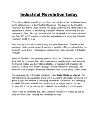 Industrial Revolution. | DOCX