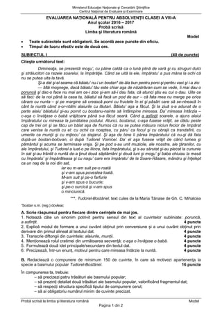 variante pentru examen | PDF