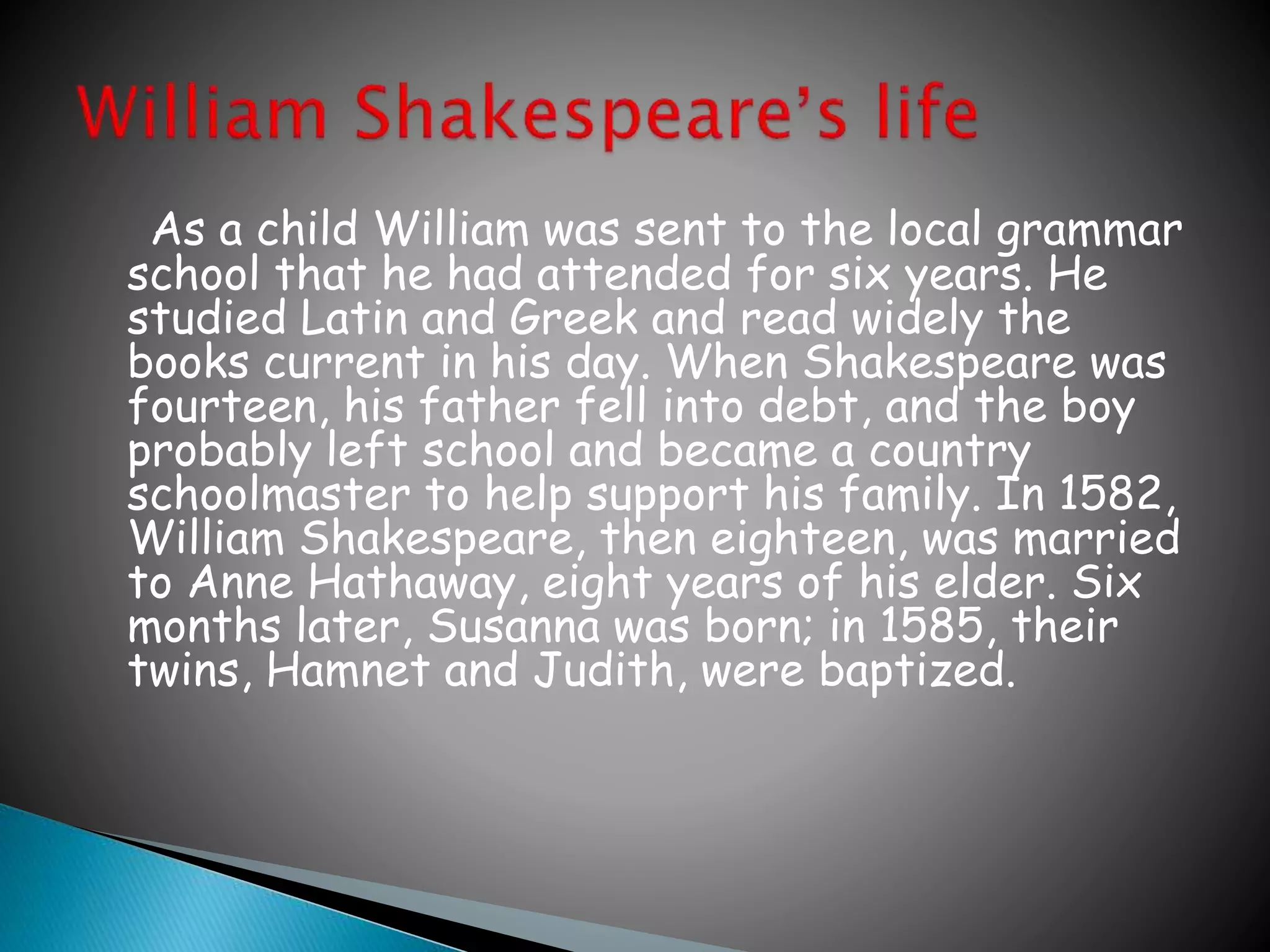 shakespeare plays | PPTX