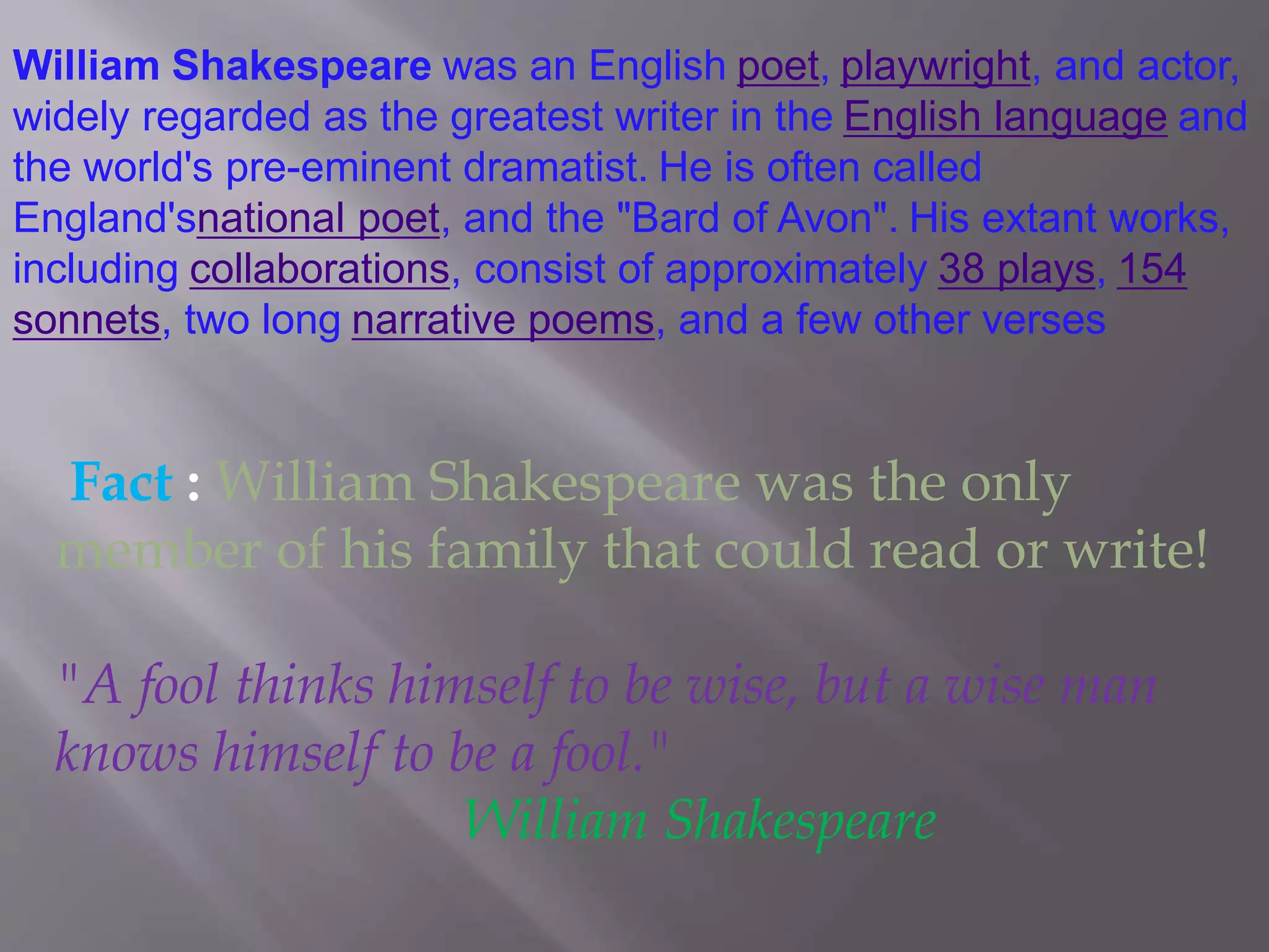 shakespeare plays | PPTX