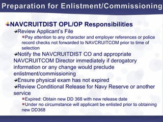Enlistment comm procedures homework 5 | PPT