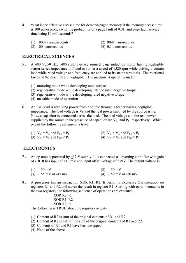 Ugc Net Model Questions Engineering Science Pdf