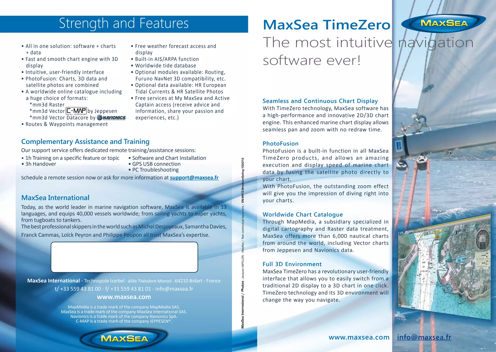 MaxSea TimeZero Sailing Range brochure in English | PDF