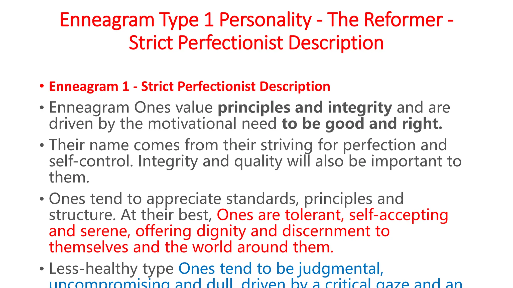 Enneagram 1 - Strict Perfectionist Description.pptx