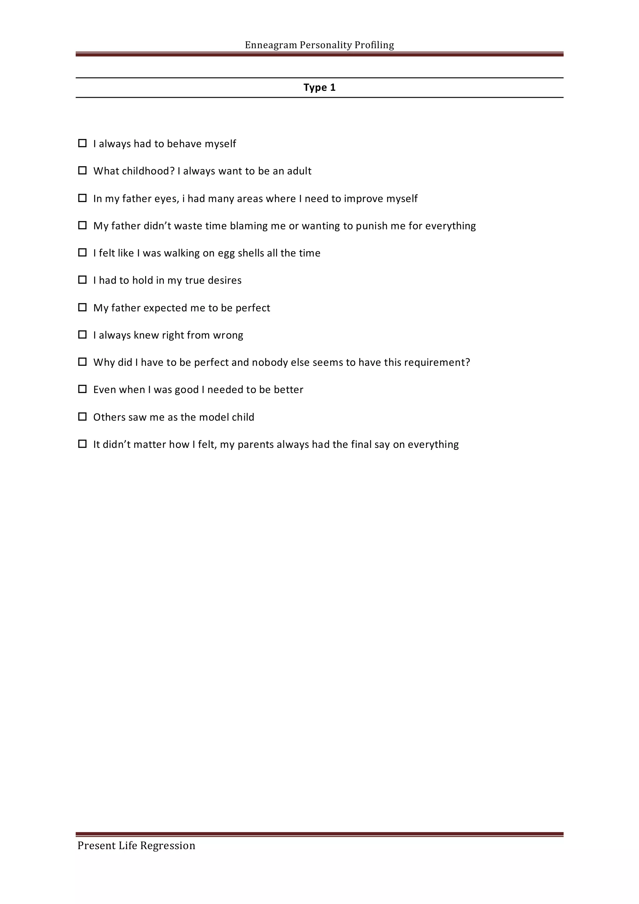 Enneagram Personality Test | PDF
