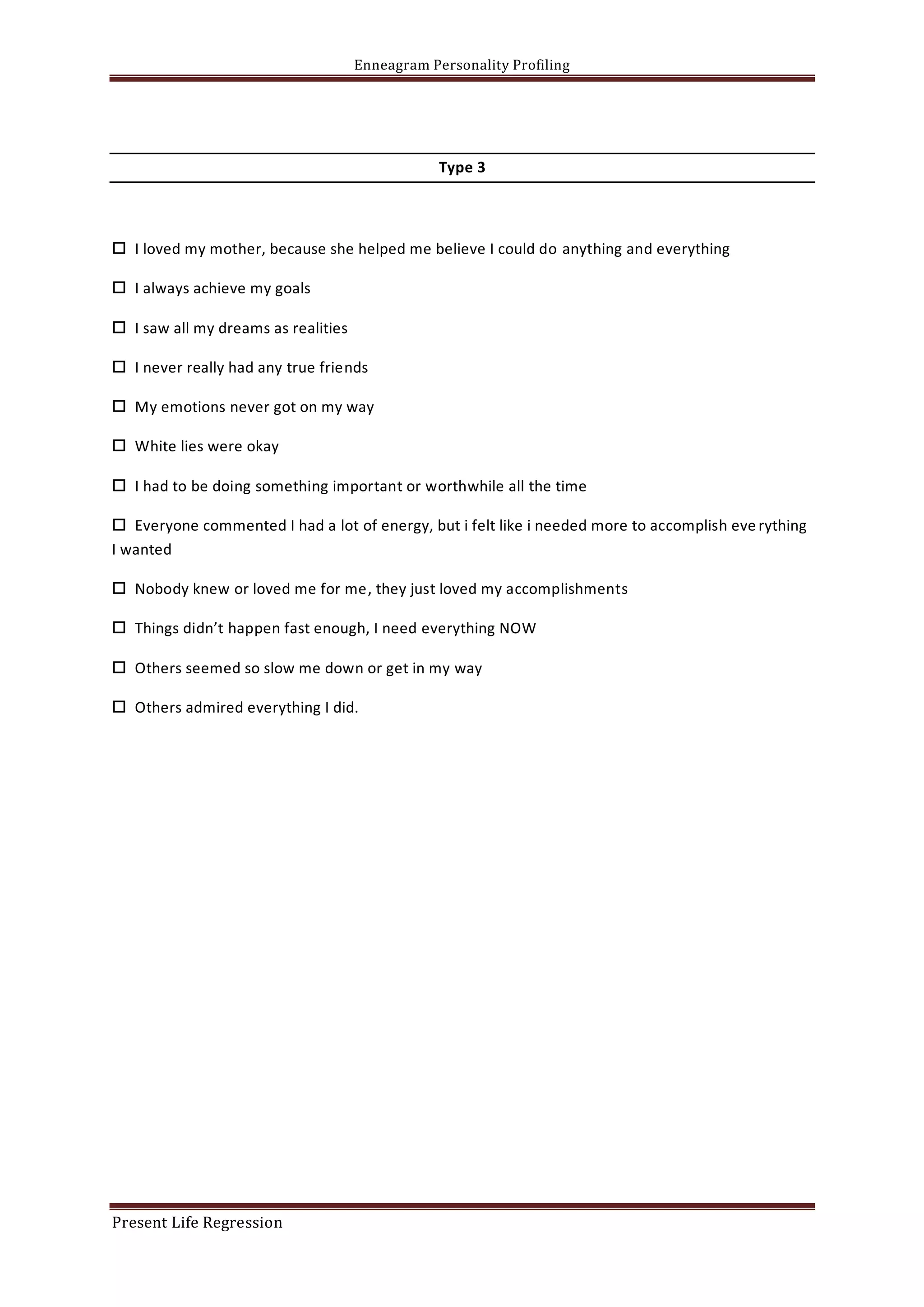 Enneagram Personality Test | PDF