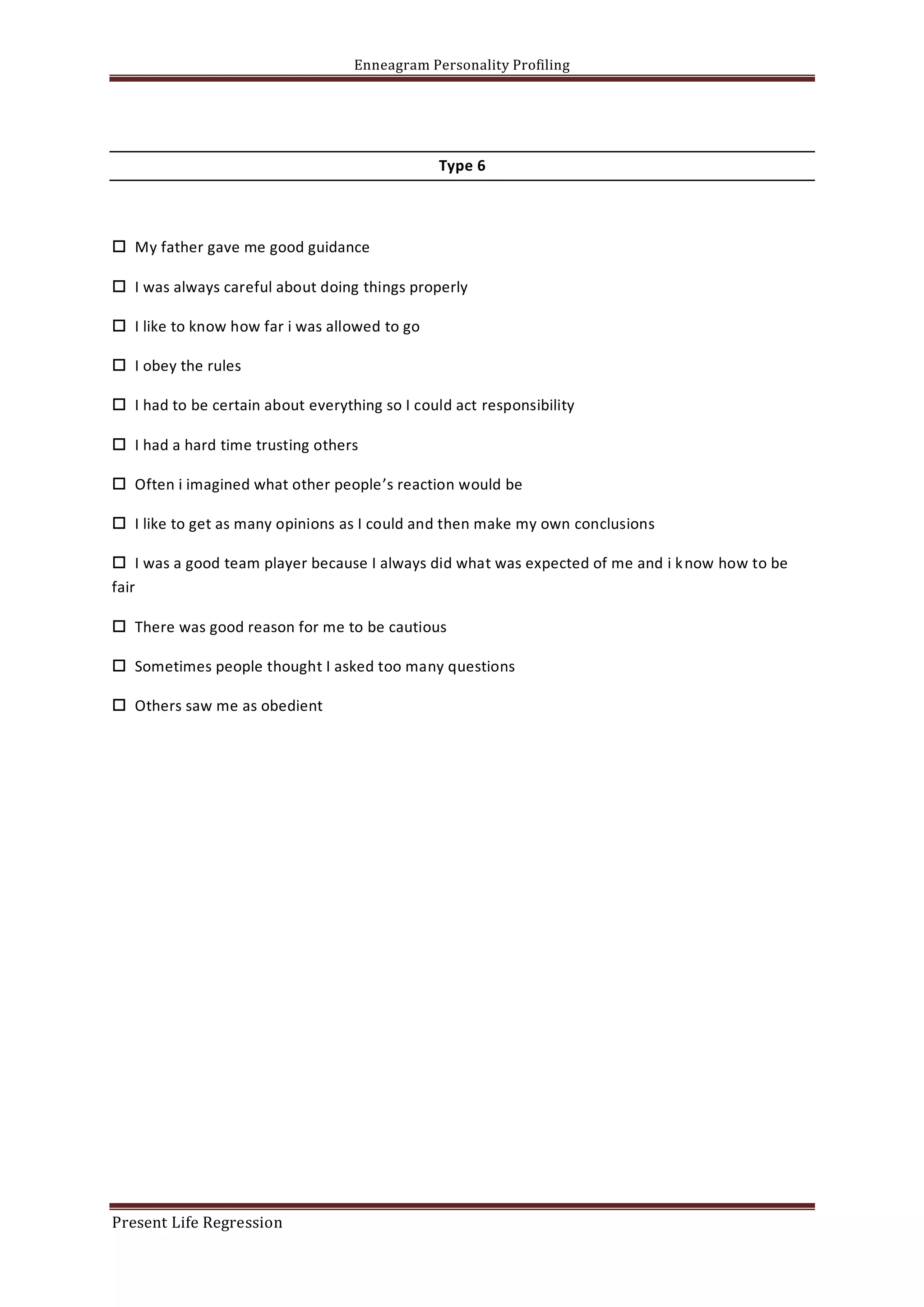 Enneagram Personality Test | PDF