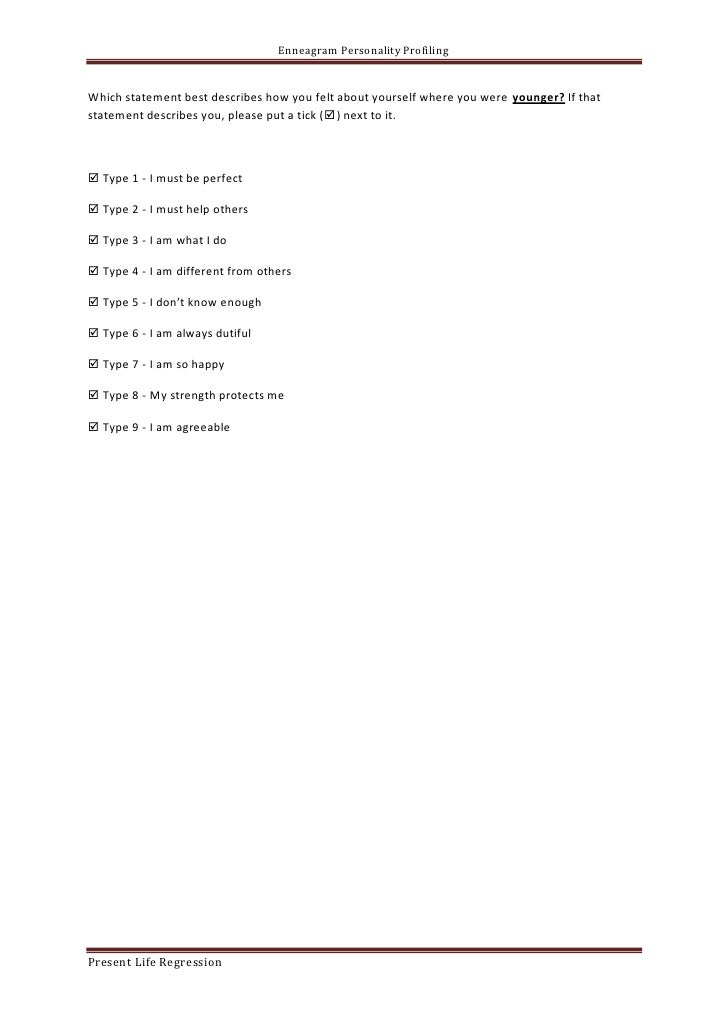 Enneagram personality test