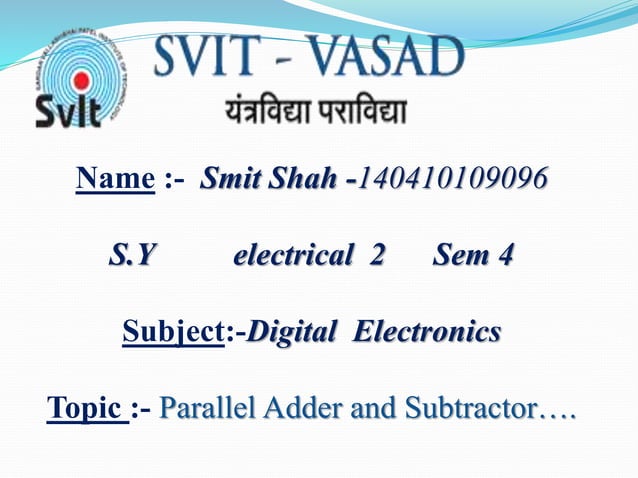 Parallel Adder and Subtractor | PPTX | Programming Languages | Computing