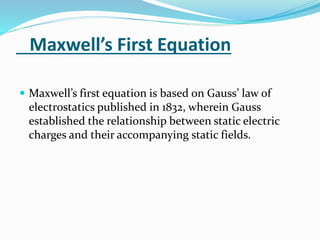 Divergence Theorem & Maxwell’s First Equation | PPT