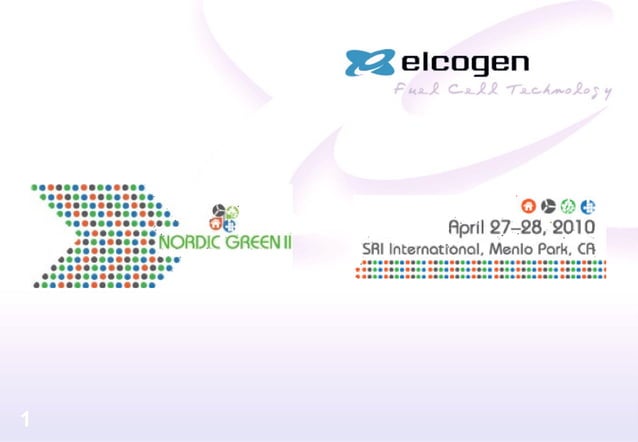 Elcogen Fuel Cells - Enn Ounpuu - Elcogen - April 2010 | PPT