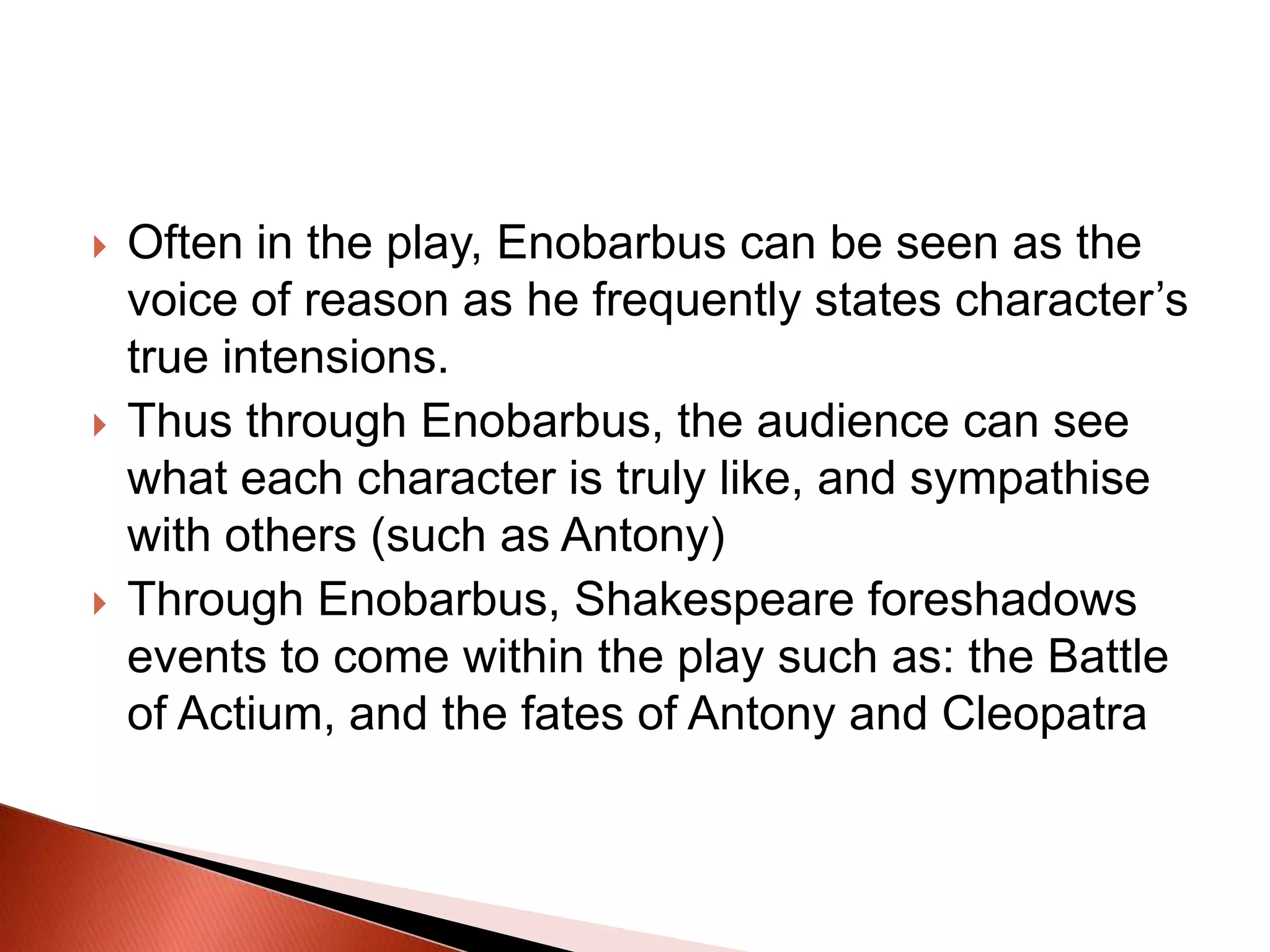 "Antony and Cleopatra" Enobarbus | PPT
