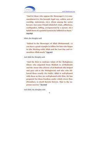 En obligation of_adhering_to_the_sunnah | PDF | Islam | Religion ...