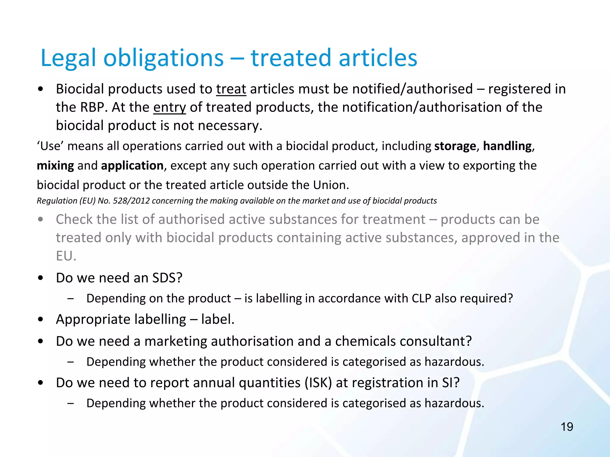 Biocides - obligations and novelties | PPTX