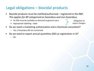 Biocides - obligations and novelties | PPTX