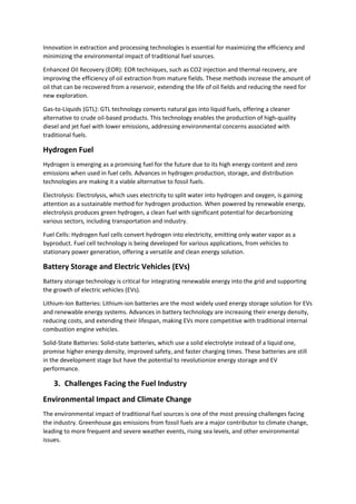 Powering the Future: Innovations and Challenges in the Fuel Industry | PDF