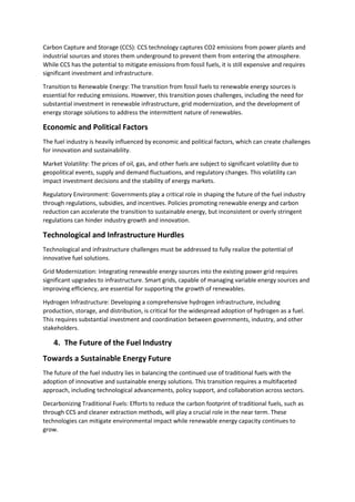 Powering the Future: Innovations and Challenges in the Fuel Industry | PDF