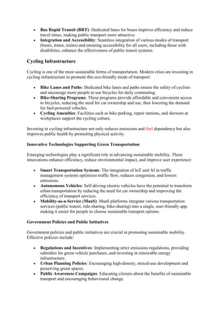 Sustainable Mobility: The Role of Green Transportation in Modern Cities ...