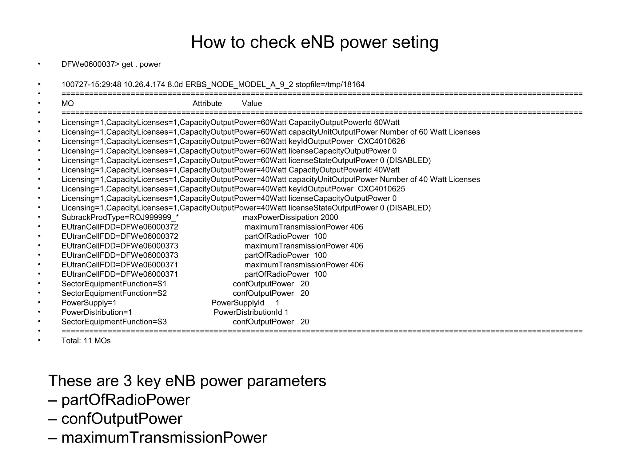 E nodeb useful commands for rf engineer | PPT