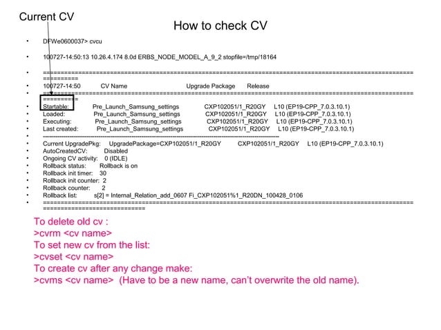 E nodeb useful commands for rf engineer | PPT | Internet | Computing