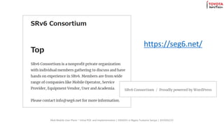 SRv6 Mobile User Plane : Initial POC and Implementation | PPT