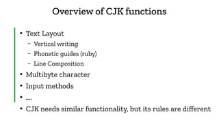 State of CJK issues of LibreOffice,2020 edition | PPT