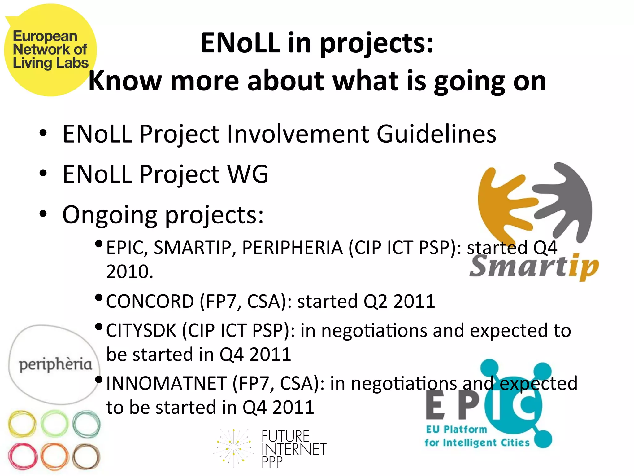 ENoLL in Projects Ana Garcia | PPT
