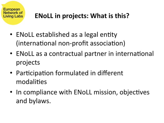 ENoLL in Projects Ana Garcia | PPT | Free Download
