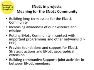 ENoLL in Projects Ana Garcia | PPT