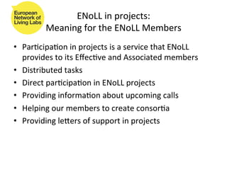 European Network of Living Labs (ENoLL) General Presentation | PDF