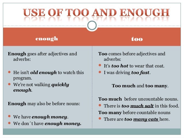 Enough and too