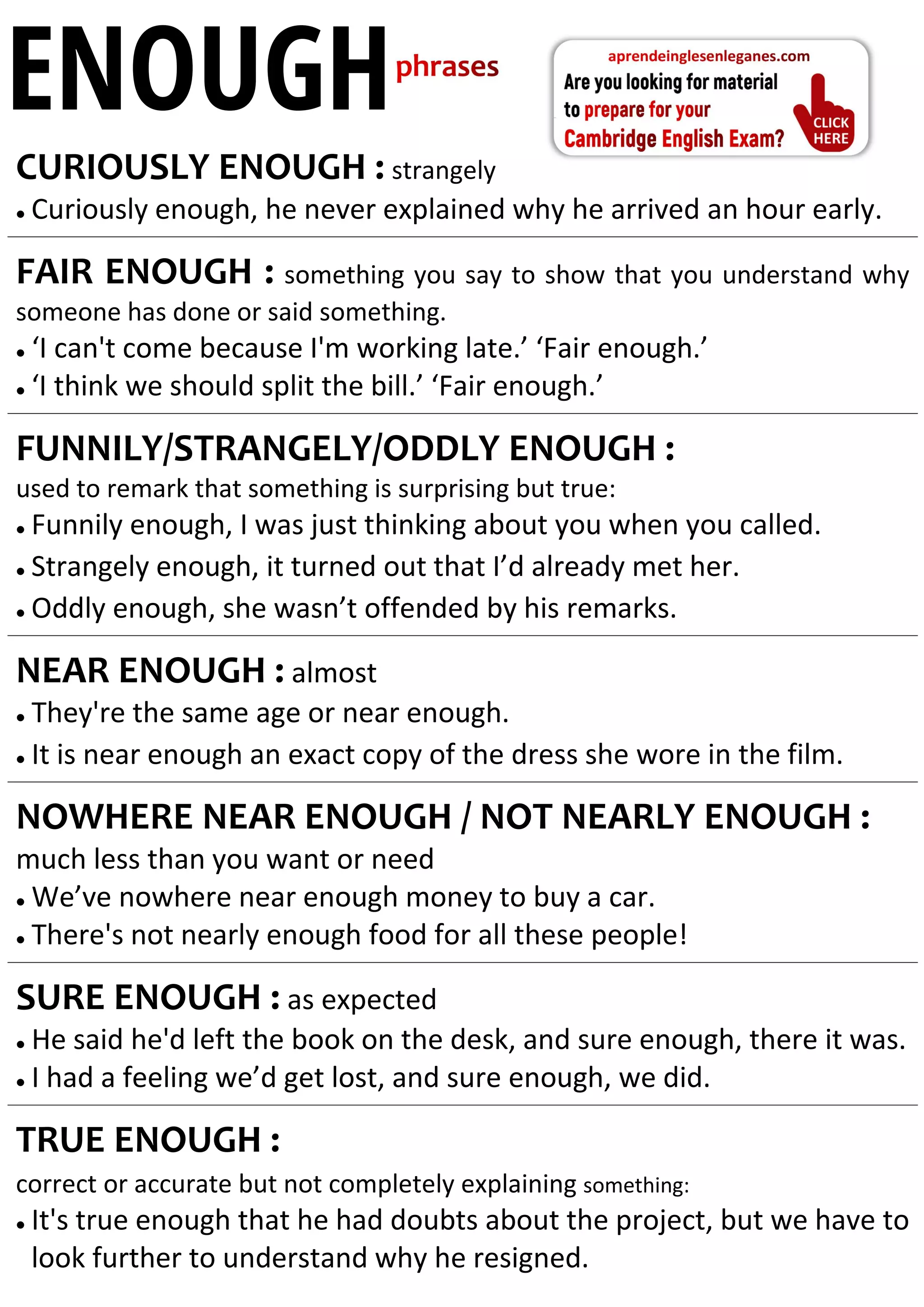 ENOUGH (PHRASES) | PDF