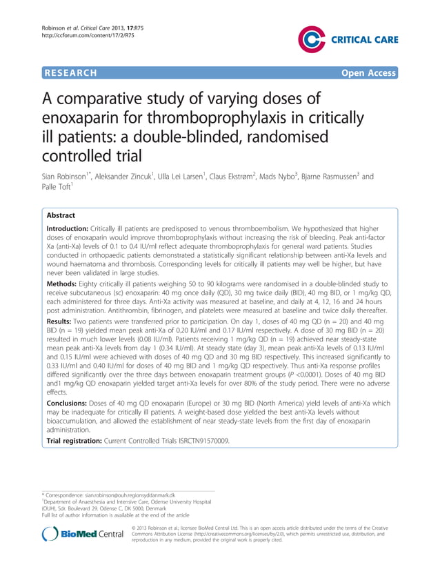 Enoxaparin | PDF | Blood Disorders | Diseases and Conditions