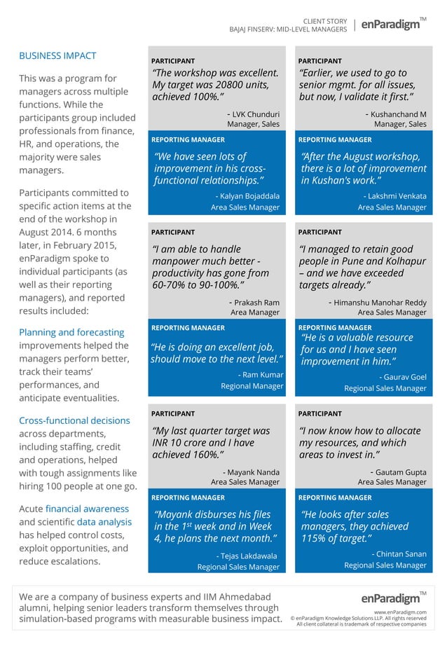 enParadigm Case Study - Bajaj Finserv | PDF | Sales | Business