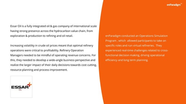 enParadigm Case Study - Essar Oil | PPT