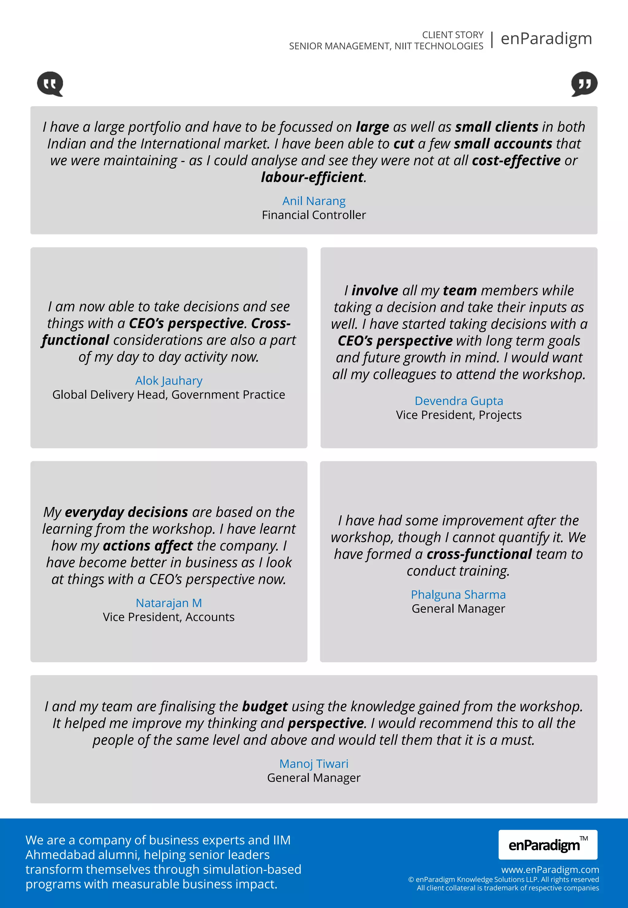 enParadigm Case Study - NIIT Technologies | PDF