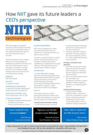 enParadigm Case Study - NIIT Technologies | PDF