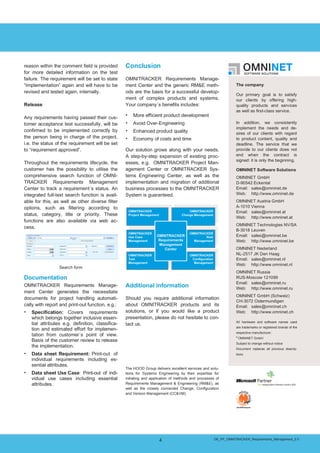 OMNITRACKER Requirement Management | PDF