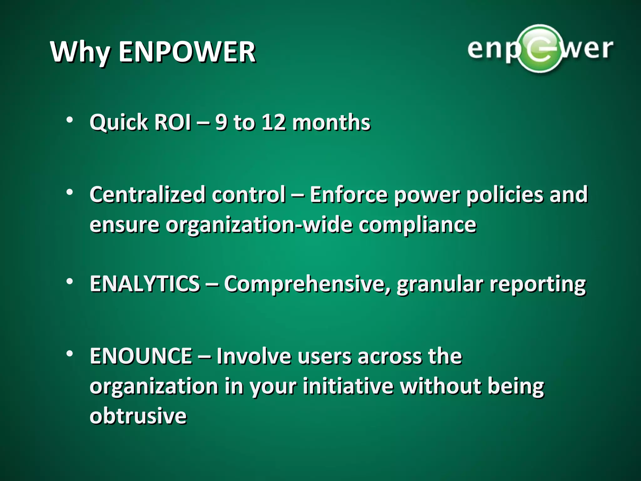 Enpower - Enterprise PC Power Management | PPT
