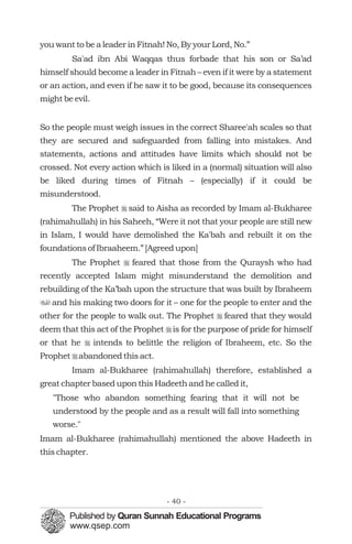 Islamic Principles for the Muslim's Attitude during Fitan | PDF