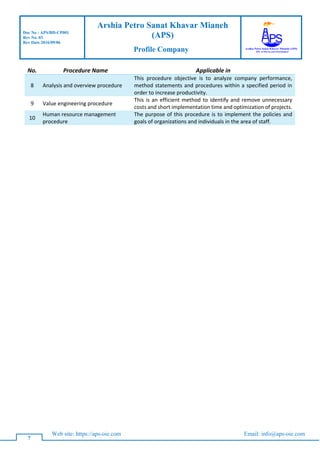 APS Profile Company | PDF