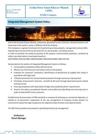 APS Profile Company | PDF