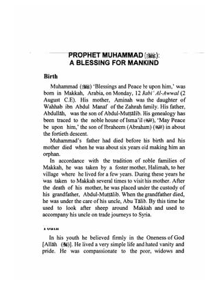 Prophet Muhammad (PBUH) A Blessing For Mankind | PDF