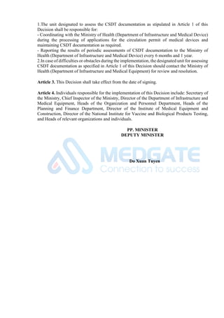 Decision 04/QĐ-BYT: The Designation of Units for Assessment of The ...